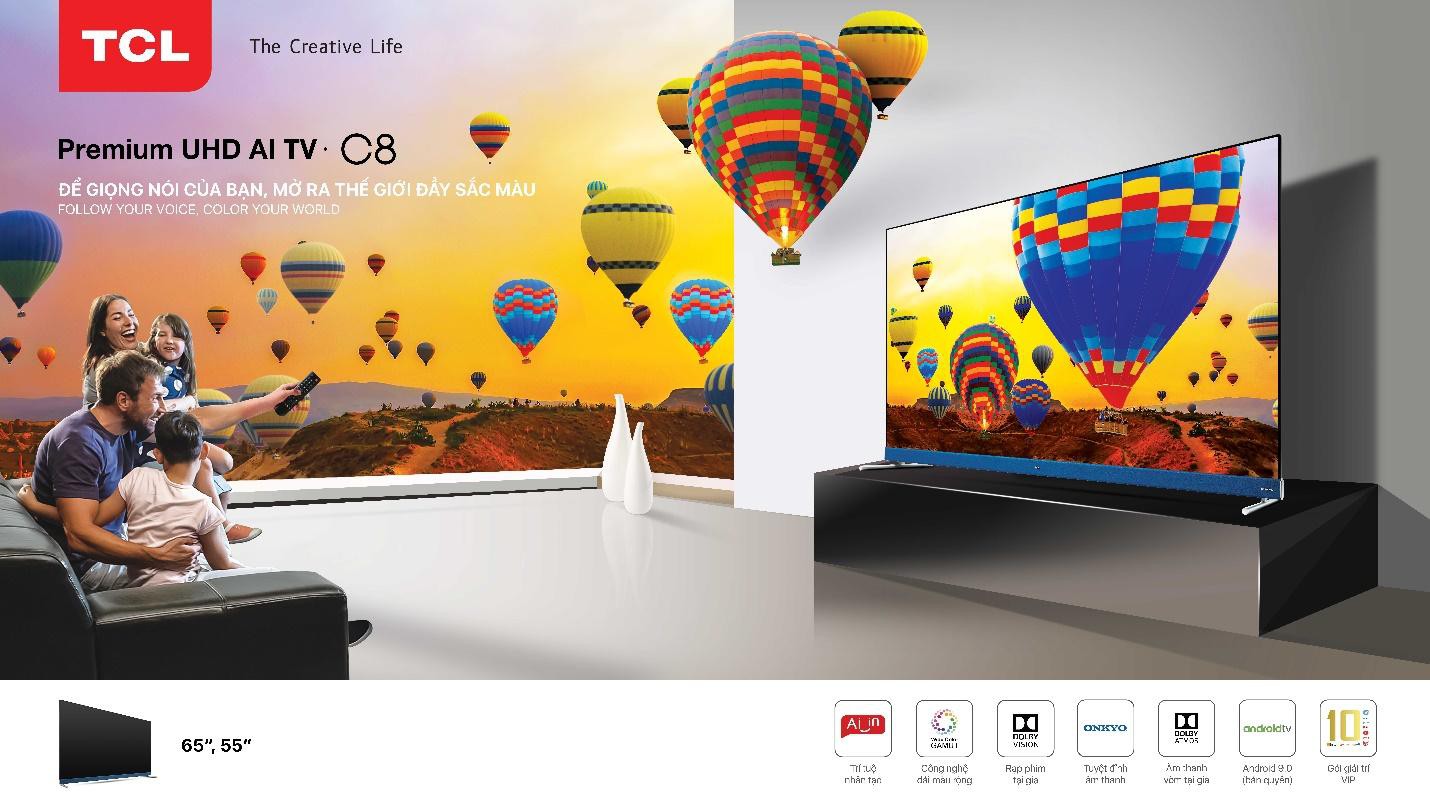 TCL Premium UHD AI C8 TV - Combo hoàn hảo của giải trí và công nghệ AI