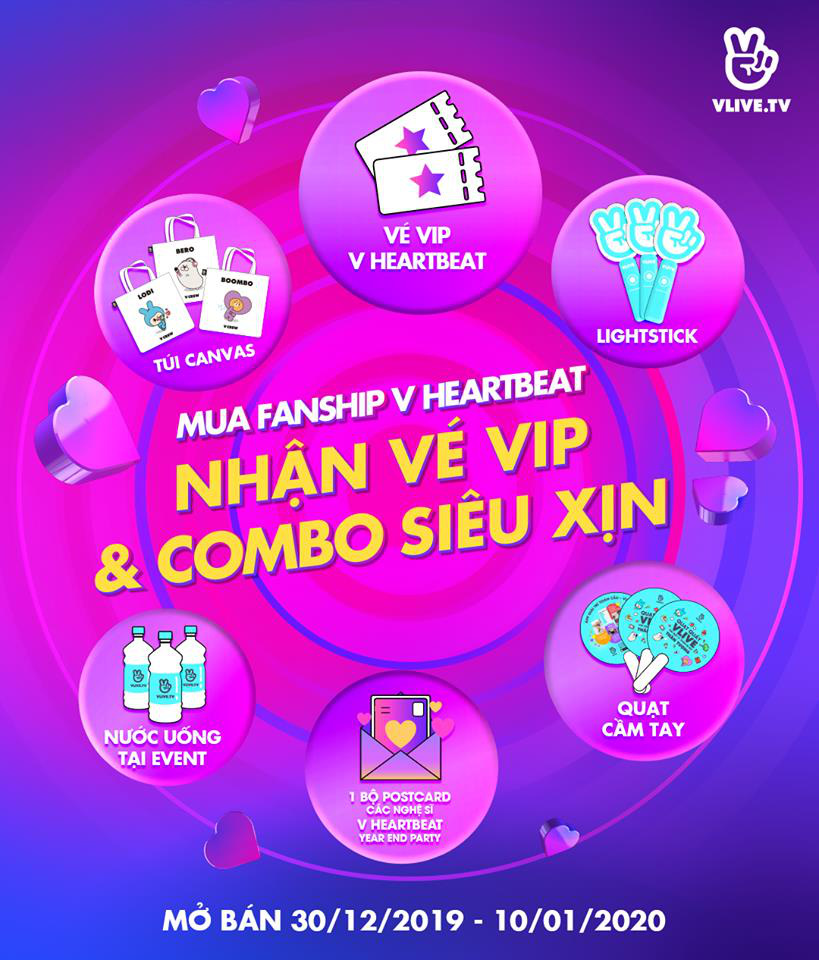 Chiều fan, vé vip sự kiện âm nhạc V Heartbeat đã được bán
