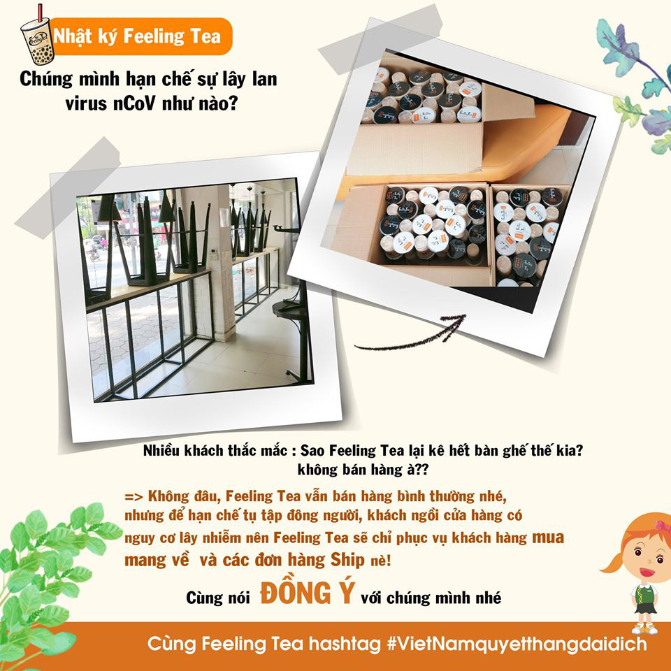 Yên tâm thưởng thức trà sữa Feeling Tea mùa dịch