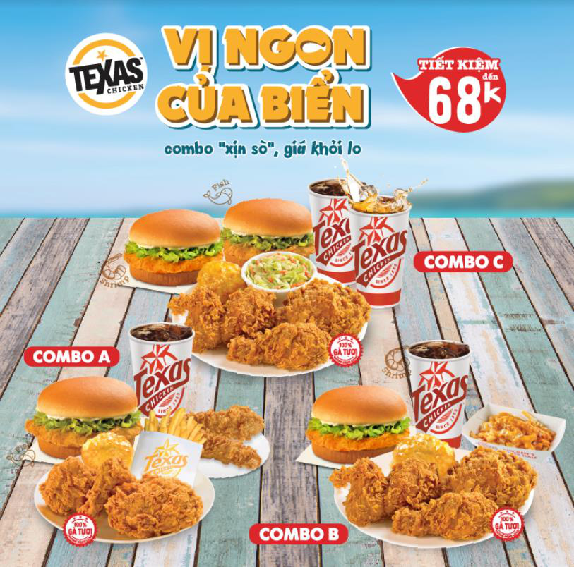 Vị ngon của biển – Combo “xịn sò”, giá khỏi lo tại Texas Chicken