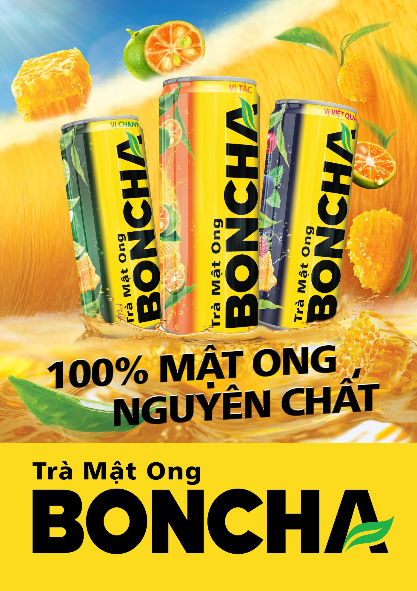 Trà mật ong BONCHA debut phiên bản lon sleek-can thời thượng và đẳng cấp!