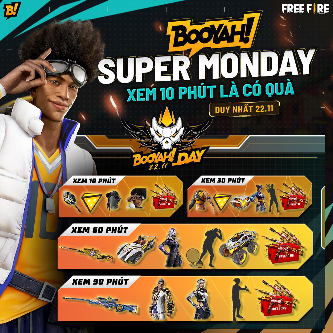 22/11 BOOYAH tung ra loạt quà khủng: Game thủ nhận quà 9 ngày liên tiếp ...