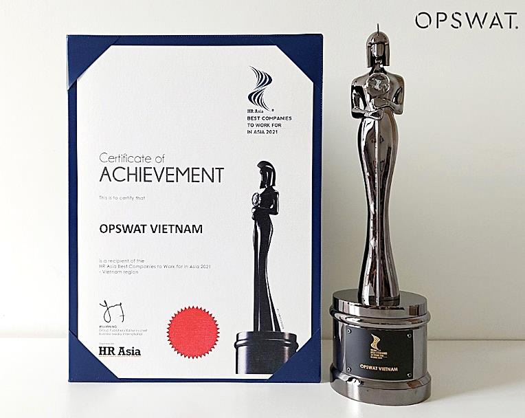 HR Asia vinh danh OPSWAT Vietnam “Nơi làm việc tốt nhất châu Á năm 2021”