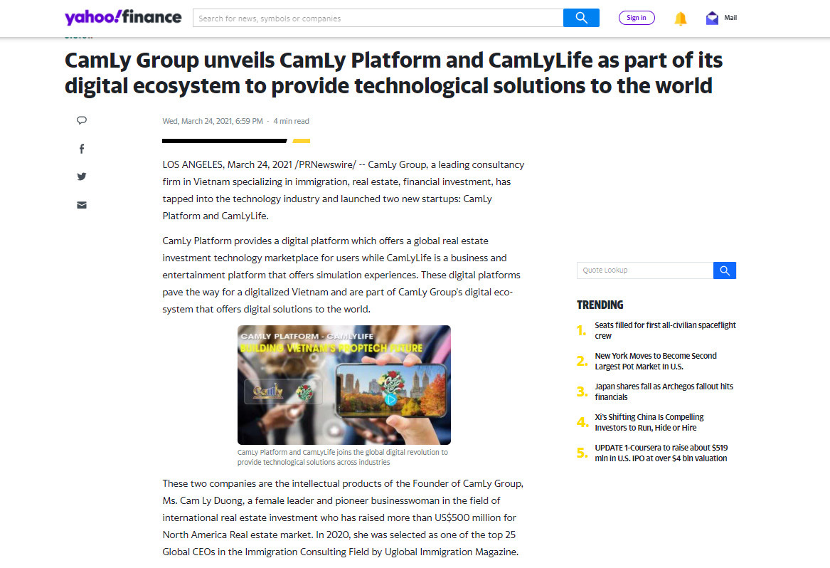 CamLy Group chia sẻ về hai dự án công nghệ được truyền thông quốc tế chú ý