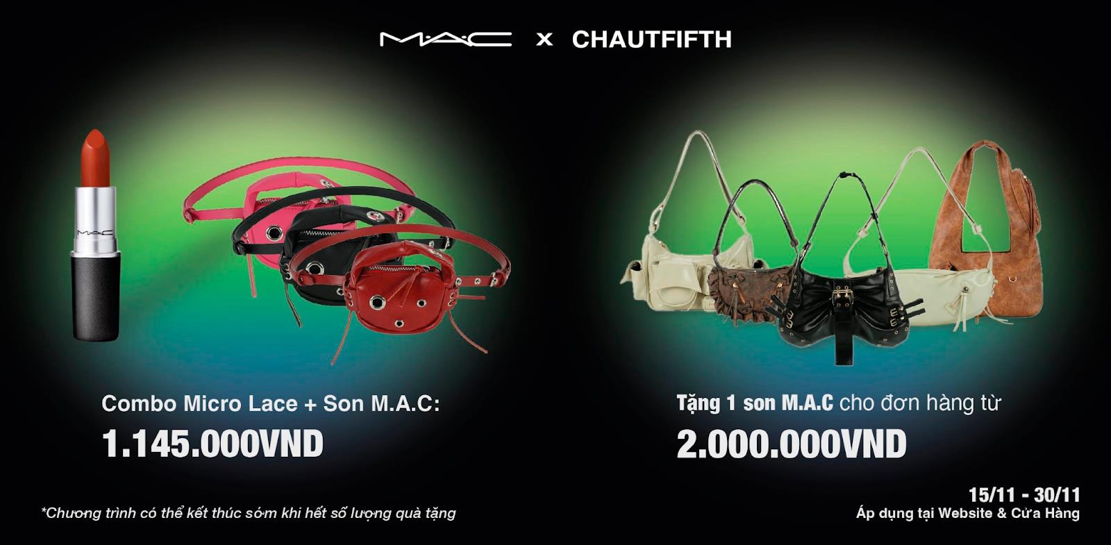 Chautfifth kết hợp cùng son M.A.C tạo ra dòng túi mini mới lạ và độc đáo