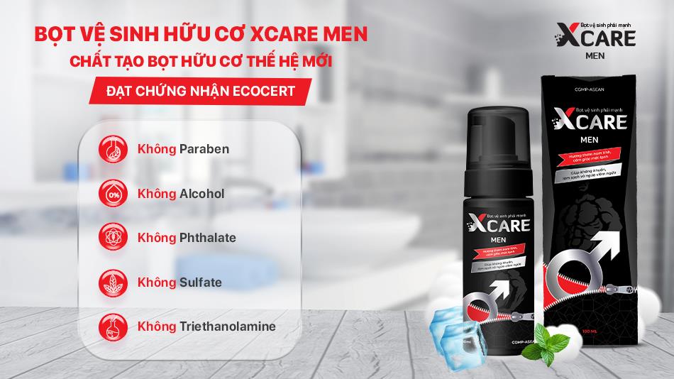 Bọt vệ sinh phái mạnh Xcare Men - chinh phục nam giới với tiêu chí 5 không đầy ưu việt