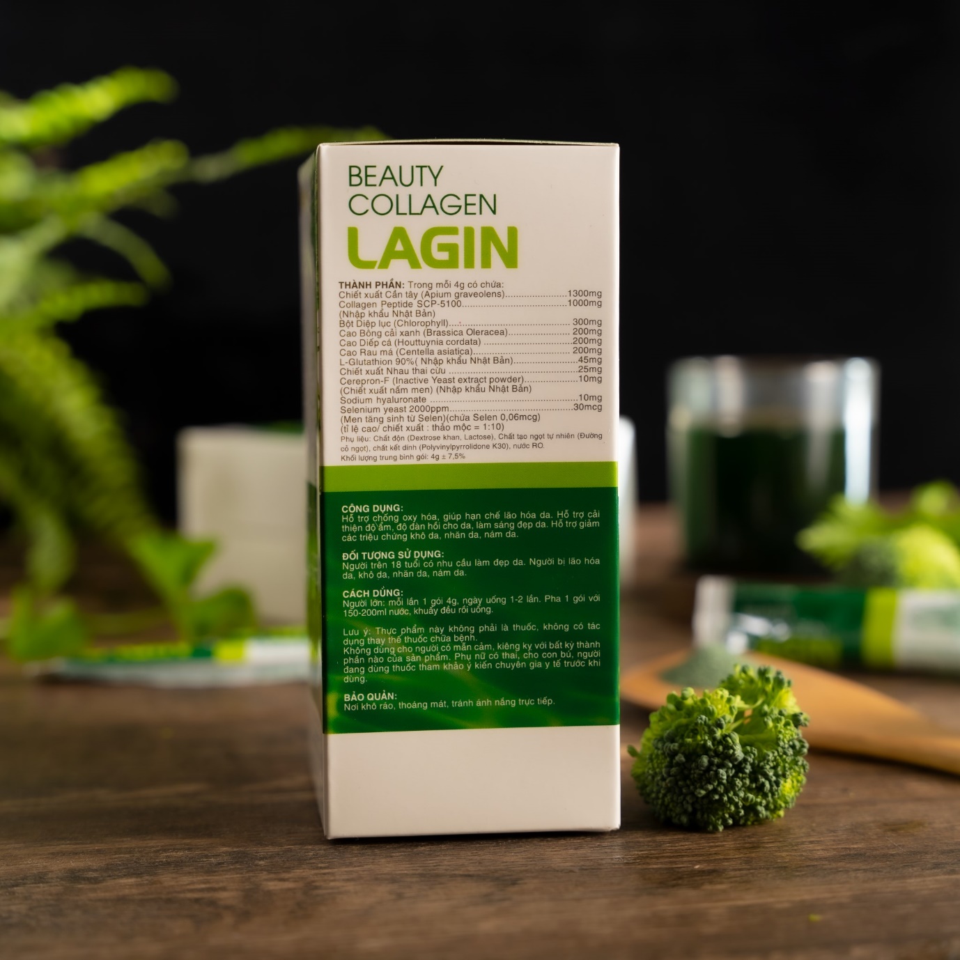 Beauty Collagen Lagin kết hợp rau xanh - Giúp detox cơ thể, làm đẹp da