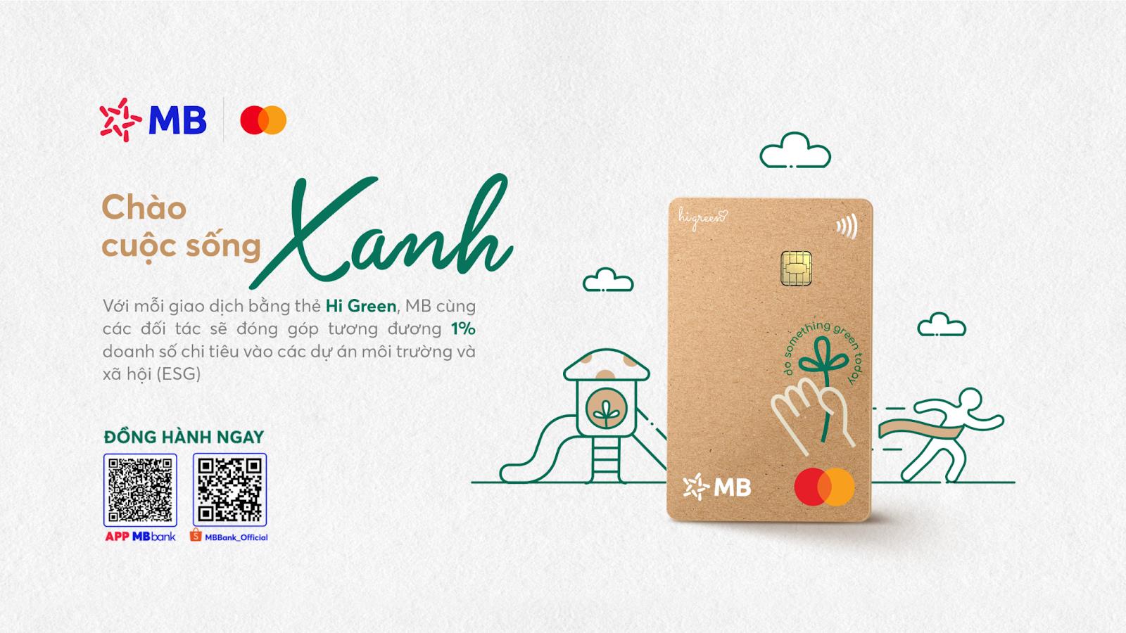 Tấm thẻ ngân hàng xanh vì cộng đồng - MB Mastercard Hi Green
