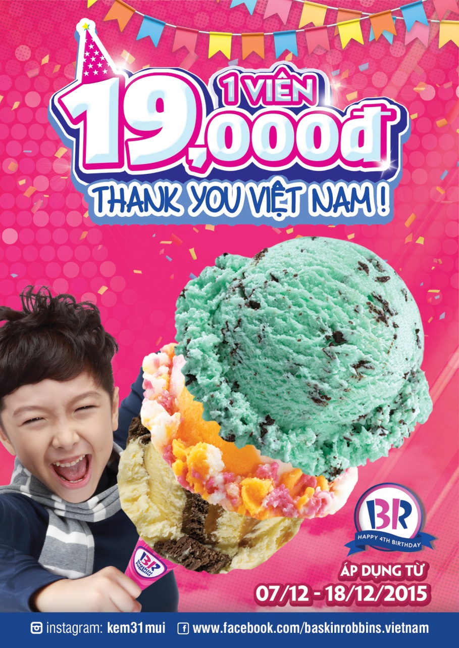 Baskin Robbins - 3.000 viên kem và 31 cửa hàng