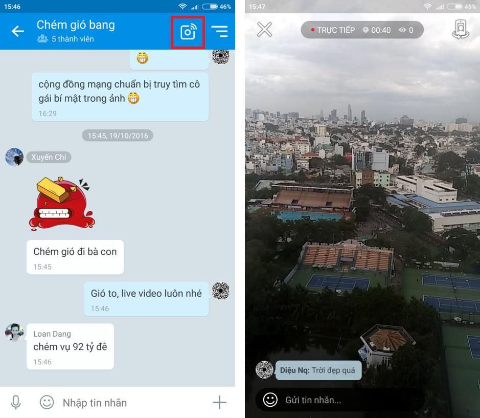 Zalo ra mắt tính năng video call và phát video trực tiếp