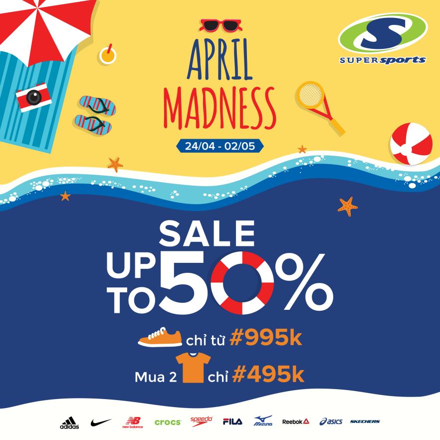 Tưng bừng với sự kiện Sale April Madness tại Supersports