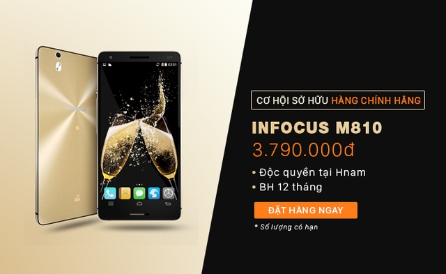 HnamMobile.com độc quyền: Mở bán 2000 điện thoại InFocus M810 chính hãng, giá chỉ 3.7 triệu